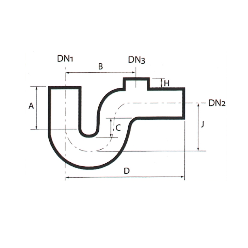 PPL Hubless Cast Iron Fittings P Trap With Vent - Plumbing Supplier ...